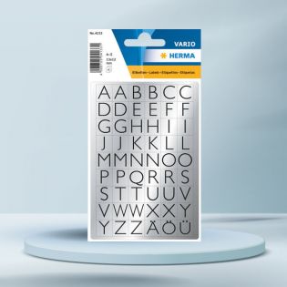 Sticker Vario cu litere, negru argintiu, HERMA